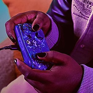 PDP Gaming REMATCH Enhanced Wired Controller Licensed for Xbox Series X|S/Xbox One/PC/Windows, Mappable Back Buttons, Advanced Customizable App - Digital Glitch Blue