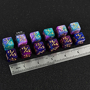 48 PCS MTG Counter Dice Magic The Gathering Counters Status Tokens Starry Sky Life D6 Dice Set for MTG Cards Game Night Accessories (Turquoise&Lilac, Navy&Purple)