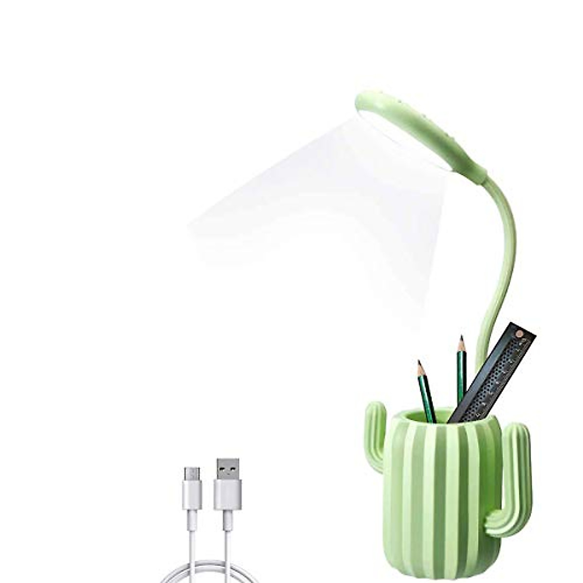 Small Desk Lamp with Pen Holder, Table Lamp with 3 Brightness Levels, Flexible Gooseneck, Touch Control for Kids, Home Office