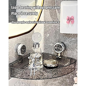 Androf Acrylic Transparent Shower Storage, Raidley No Drill Clear Wall Caddy Large Capacity, Drainage, Raidley Easymount Bathroom Storage Shelf (Rectangle-Silver)