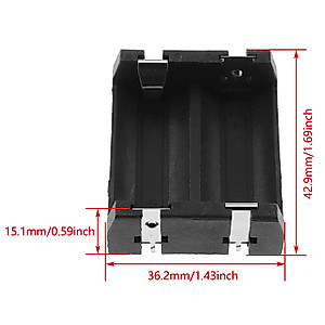 DGZZI DIY 2-Slot CR123A/16340 Battery Storage Box Holder Case with Pin Battery Clip