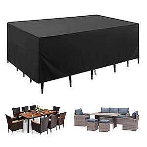 Pahajim outdoor furniture waterproof Weatherproof outdoor furniture 420D square patio table and chair covers for Outdoor Cover square bar table cover workbench cover (98 * 98 * 28)