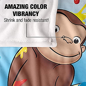 Trevco Curious George Paint Silky Touch Super Soft Throw Blanket 36" x 58"