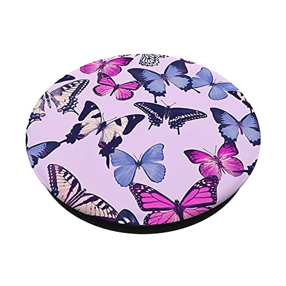 Cute Colorful Butterfly Design Pattern On Pink PopSockets Swappable PopGrip