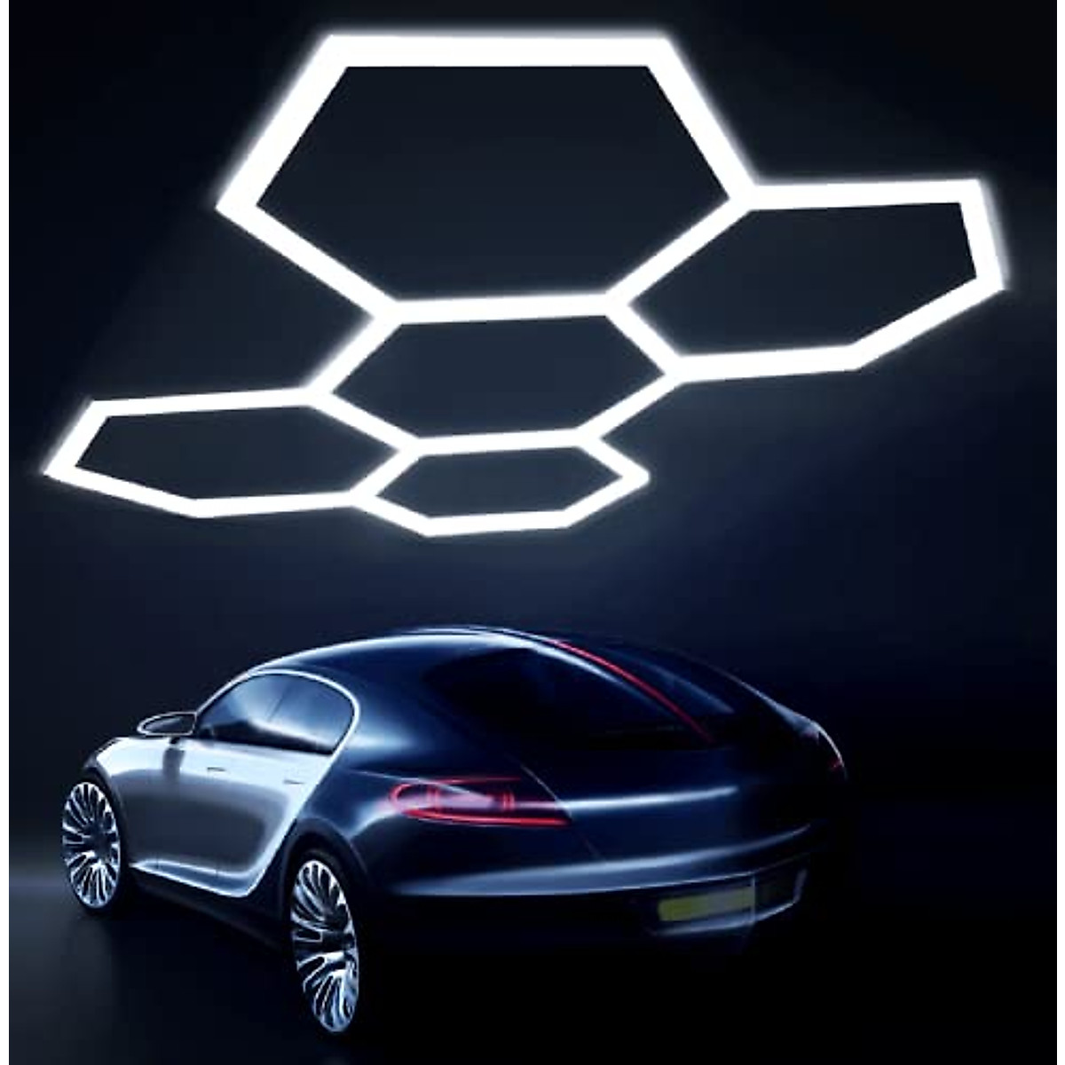 SENKOYU 24 Pack LED Garage Lights, 144W 15950LM 6500K Daylight White, Linkable Plug-in Ceiling Light for Garage Workshop Basement Gym Warehouse 95x66inch