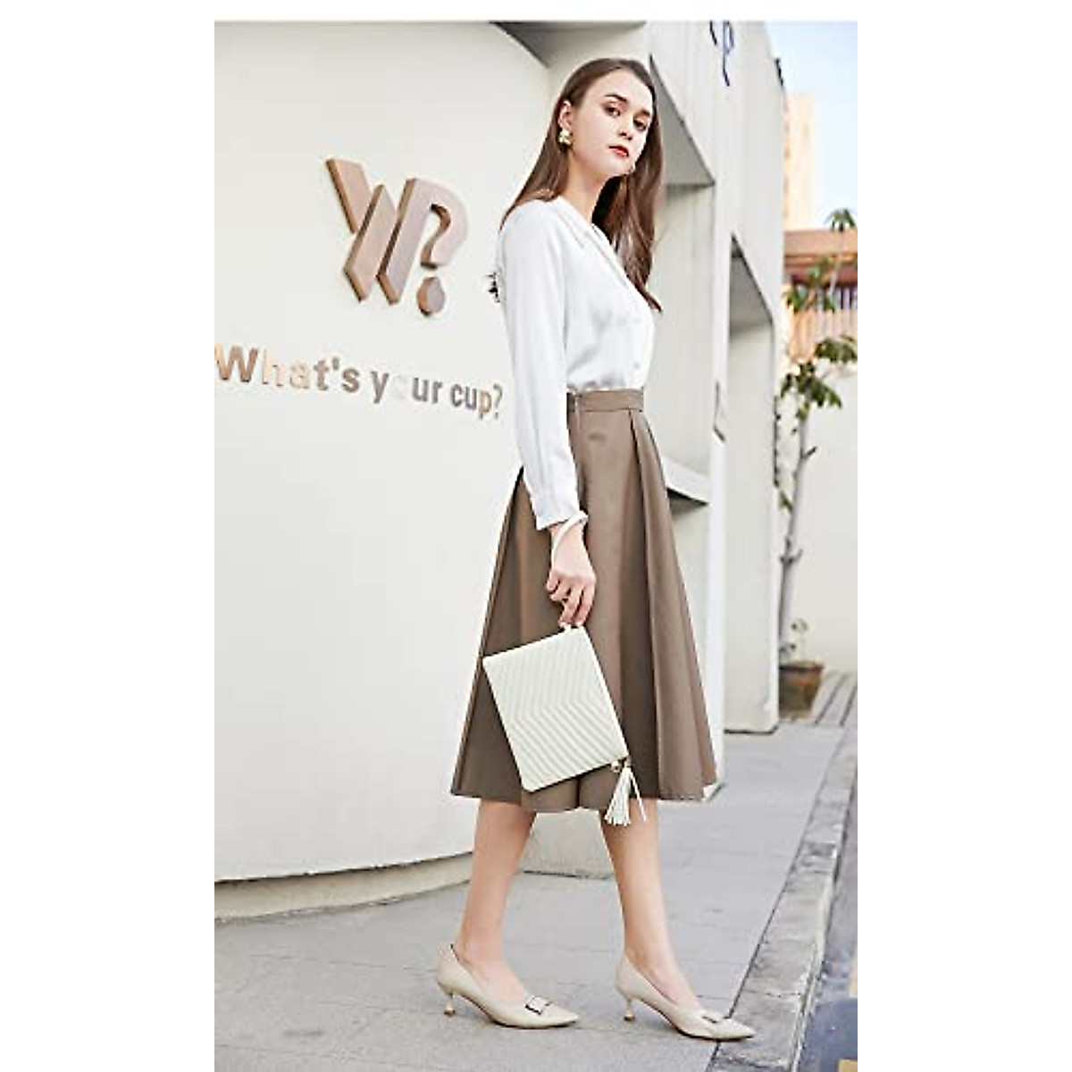 CYHTWSDJ Trendy Vegan Leather Shoulder Purses, Clutch Wallet with Wristlet Strap,Small tassel Crossbody Bags for Women (White)