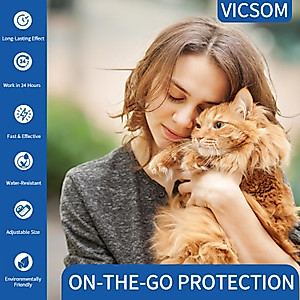 4 Pack Flea Collar for Cats, Cat Flea and Tick Collar 8 Months Prevention Cat Flea and Tick Treatment, Waterproof Adjustable Cat Flea Collar, Natural Anti Tick and Flea Collar for Kitten, Blue