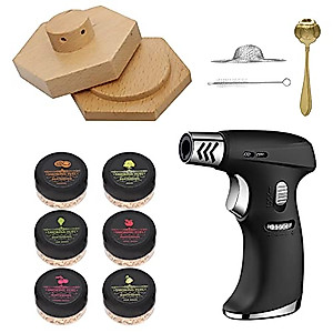 Cocktail Smoker Kit with Torch, Whiskey Smoker Kit ADWSET Six Kinds of Wood Smoker Chips for Whiskey and Bourbon, Infuse Cocktails/Wine/Whiskey/ Cheese/Salad and meats