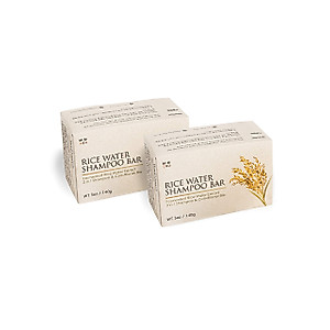 mimosu Fermented Rice Water Shampoo Bar 2 Pack – pH Balanced, Unscented Solid Shampoo for Hair Growth, Curly Hair, Natural Hair Care, Eco-Friendly, Korean Hair Care Formula