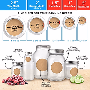 MESS Dissolvable Canning Labels for Jars – 200 Kraft Dissolvable Mason Jar Labels - Dissolvable Food Labels for Containers - Jam Homemade Canning Jar Labels Stickers - Removable Mason Jar Labels 2"