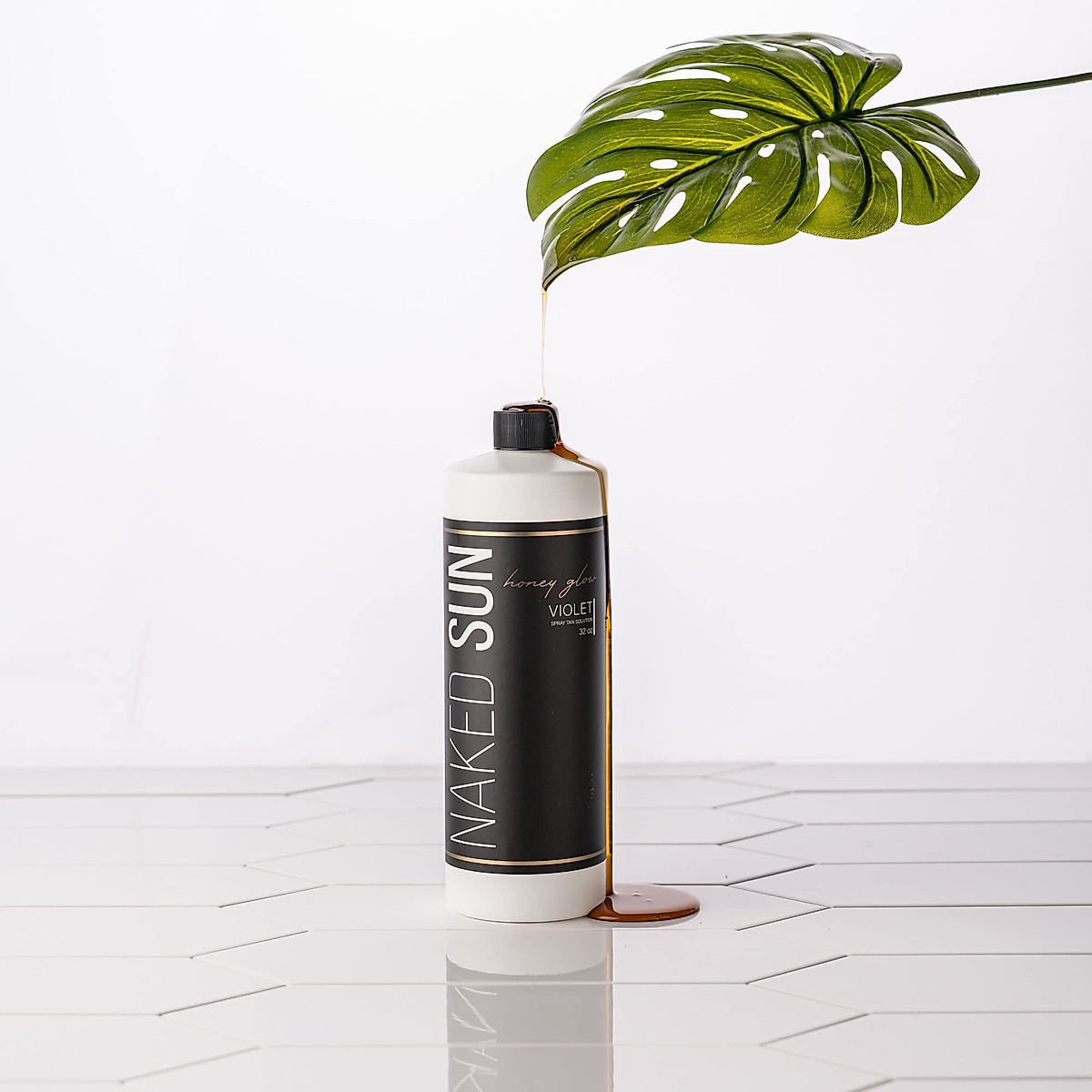 Naked Sun Honey Glow Violet Spray Tan Solution - 32 oz Airbrush Sunless Self Tanning Spray