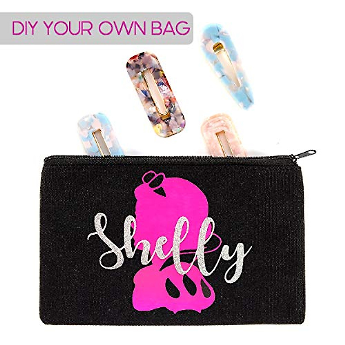 12 Pack Blank Canvas Pencil Case Pouch, Blank Makeup Bags for Vinyl Projects Sublimation DIY Your Own Pencil Case, Zipper Canvas Craft Bags, Cotton Multipurpose Pouch Bag, 7.8 x 5 Inch