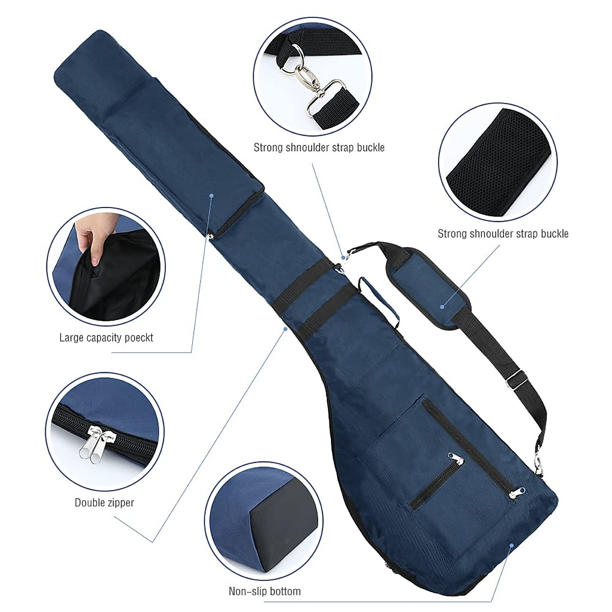 Number-one Golf Club Bag, Portable Foldable Golf Club Travel Bag for 8-10 Golf Clubs, Waterproof Mini Carry Golf Bags for Women, Men (Blue)