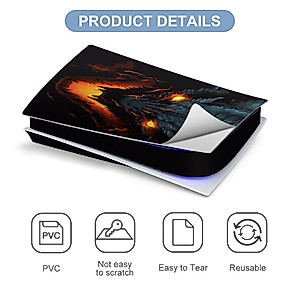 AoHanan Black Fire Dragon 5 Skin Controller Accessories Cover Skins Anime Vinyl Cover Sticker Full Set for 5 Disc Edition