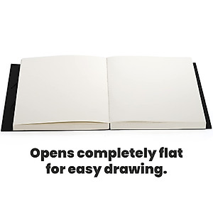 Elsjoy Set of 3 Sketchbook & Drawing Notebook, A5/A4/B5 Blank Sketch Book Travel Journal Notebook with Thick Paper for Drawing & Sketching, Black, 128 Sheets/256 Pages