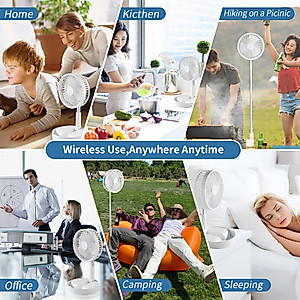 DODAER Portable Pedestal Fan,Foldaway Standing Fan Foldable Desk Fan,Remote Control Telescopic 4 Speed Quiet Timer Fan for Home Kitchen Outdoor Camping