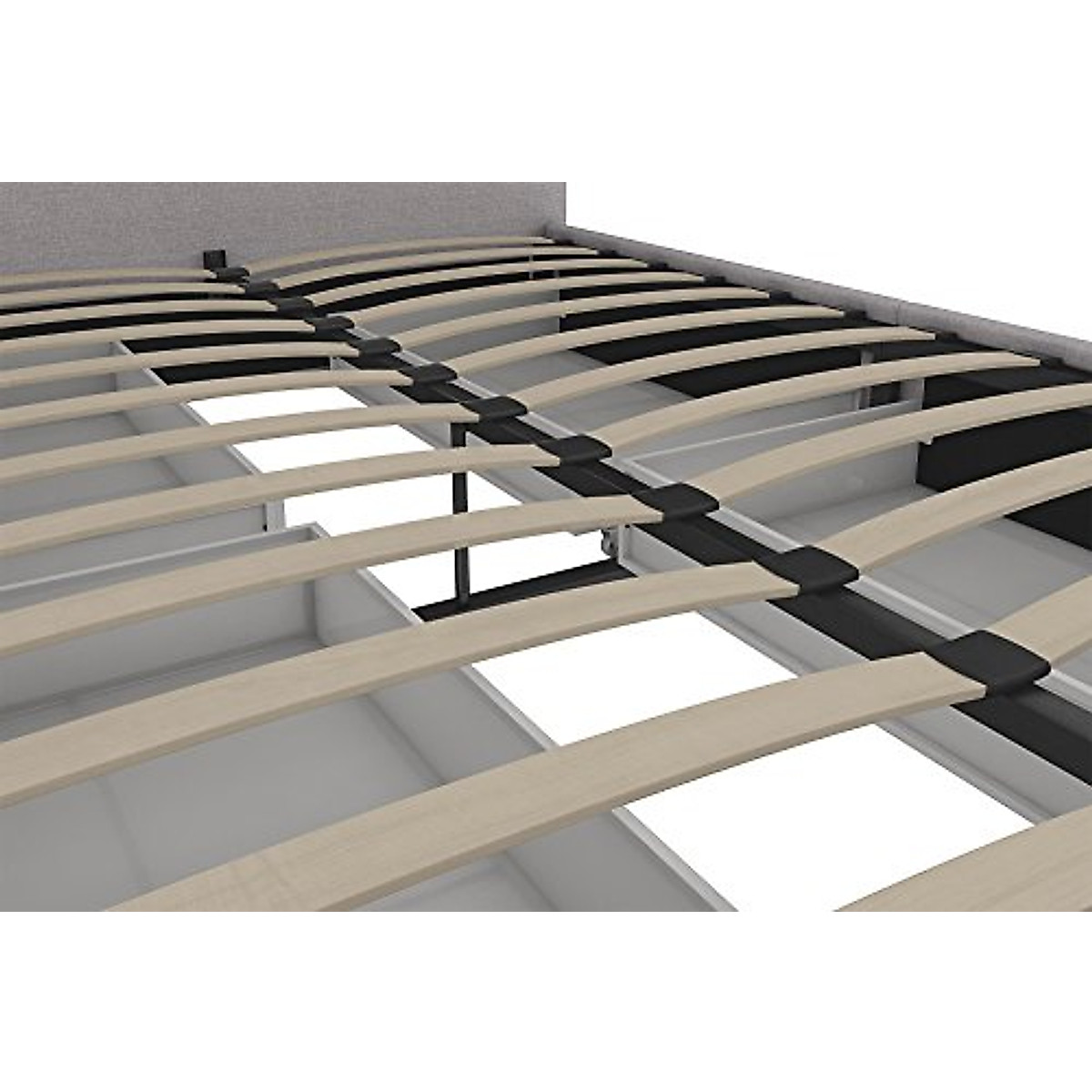 DHP Rose Upholstered Platform Bed with Underbed Storage Drawers and Button Tufted Headboard and Footboard, No Box Spring Needed, Full, Gray Linen