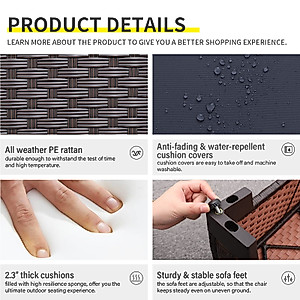 Outdoor PE Wicker Chaise Lounge Set, Patio Lounge Chairs, Outside Pool Lounger Furniture Set of 2, Brown Rattan Recliners with Adjustable Backrest, and Navy Blue Cushions