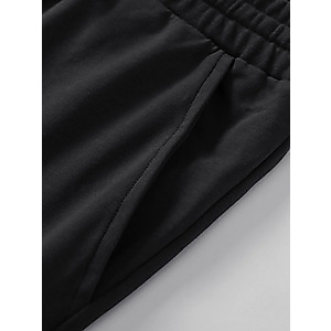 Weintee Men's 34" Inseam Tall Cotton Sweatpants with Pockets L Black