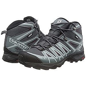 Salomon X Ultra Pioneer MID CLIMASALOMON Waterproof Hiking Boots for Women Trail Running Shoe, Ebony/Stormy Weather/Wine Tasting, 8