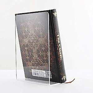 MerryNine Plastic Acrylic Bookends, 6 Pack Clear Acrylic Non Skid Book Ends Organizer Bookshelf Decor Decorative Bedroom Library Office School Supplies Stationery Gift (Plastic Acrylic_3 Pairs)