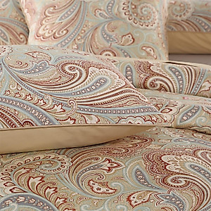 Brandream Duvet Cover King Size Hotel Collections Gold Classy Paisley Regal Themed 3PCS + 2 PCS Standard Pillowcase Set