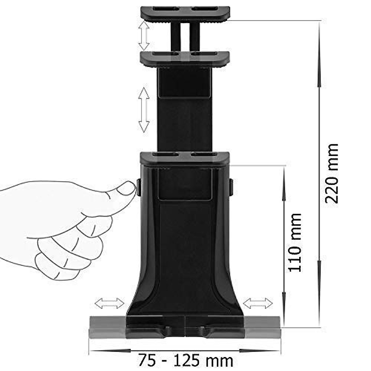 TECOTEC Cup Holder Tablet Mount, Adjustable 2 in 1 Car Phone & Tablet Cup Holder Phone Mount for All Cellphones & Tablets up to 12.9"