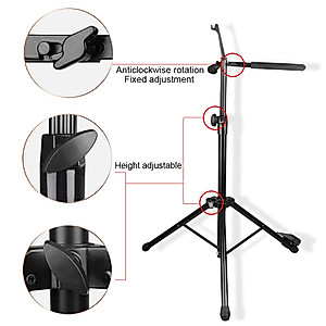 Mr.Power Adjustable Foldable Tripod Stand for Cello with Hook for Bow