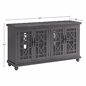 Martin Svensson Home Elegant TV Stand, 63" W x 35" H, Grey