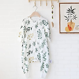 LifeTree Baby Sleep Sack, Sleep Sack Toddler Sleeping Bag with Legs Long Sleeves, 2T 3T Wearable Blanket Baby, Bamboo Cotton (Eucalyptus, 18M-3T)