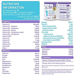 Bubs Goat Milk Infant Formula Stage 1, Infants 0-6 months, Made with Natural Goat Milk, 28.2 oz