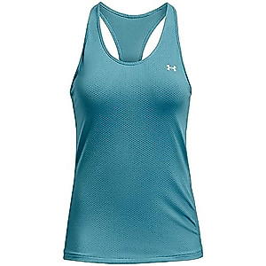 Under Armour Women's Standard HeatGear Racer Tank, (433) Glacier Blue / / Iridescent, Medium