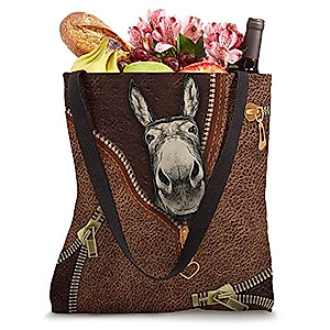 Funny Donkey Zipper-Leather-Bag Donkey Lover Tote Bag