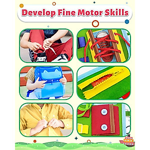 Exorany Busy Board, Montessori Toys Gifts for 1 2 3 4 Year Old Girls and Boys, Sensory Toys for Toddlers 1-3, Preschool Educational Toys Travel Activities, Learning Alphabet Animal Fine Motor Skills