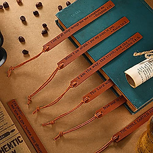 20 Pcs Leather Christian Bookmarks with Tassels Inspirational Bible Bookmarks Scripture Leather Bookmark Bible Verse Religious Bookmarks for Men Women Book Reading Bookworm Book Lovers Readers Gifts