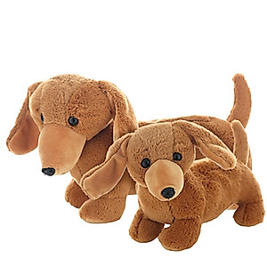 Plush Gear Weiner The Dachshund Plush Toy - 8 Inch Soft and Cuddly Stuffed Wiener Dog Adorable Stuffed Animal, Idael Playful Goft for Kids