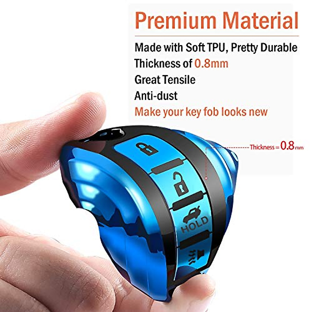 COMPONALL for Nissan Key Fob Cover, Key Fob Case for Nissan Altima Sentra Maxima Rogue Armada Pathfinder Infiniti Premium Soft TPU Full Cover Protection Smart Remote Keyless(for 4 Button only),Silver