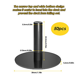 50Pcs Duck Plug - Rubber Duck Mount,Flock Locker Rubber Duck Holder for Jeep Dash and Fixed Display,Gift for Jeep Lover（Excluding Rubber Duck） Double-Sided Stickers Inside