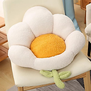 Hanbella Flower Cushion Lazy Sofa Office Chair Cushion Bear Paw Warm Floor Cute Seat Pad for Dining Room Bedroom Comfort Chair for Health Building (23.6 Inches, Red Sunflower)