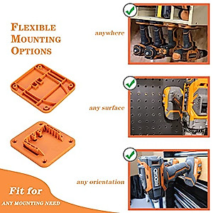 5 Packs Tools Drill Mount Holder, Fit for RIDGID 18V Li-ion Drill Tools Holder Dock Hanger with 20 Screws(No Tool)