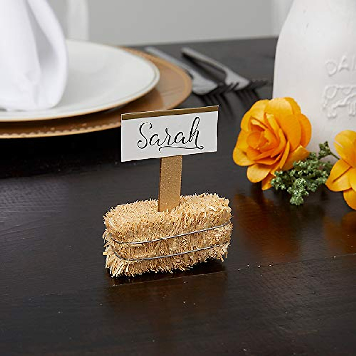 FloraCraft 12 Piece Decorative Straw Bale 1 Inch x 1.25 Inch x 2.5 Inch Natural