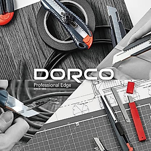 DORCO Professional Quality Utility Box Cutter Knife S601 - Solid Screw-Lock Safety System Wheel Type, Large Design, Retractable, Built-In Snap-Off Tool, Replaceable Carbon Steel Blade - 18mm