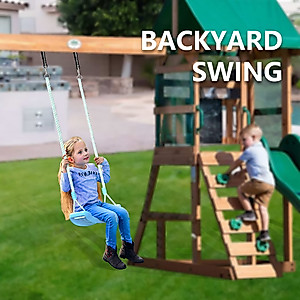 Plastic Swing Seat with Rope, Kids Tree Swings for Swing Set, Great for Backyard,Outdoor,Indoor,Playground,Sky Blue for Boy