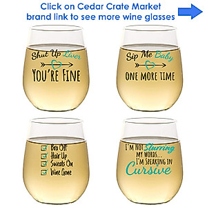 Shut Up Liver You're Fine Funny Cute Wine Glass | Stemless 15oz | Gift Box | Happy Birthday Gifts for Women or Men | Funny Wine Glasses for Women Unique Gift Idea for Her, Mom, Wife, Girlfriend