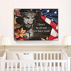 Father's Day Gift, Diamond Painting Kits for Adults, 5D Diamond Painting Jesus Diamond Art DIY Round Full Diamond Mosaic Kit Craft 12" x 16" Don't be Afraid, Just Have Faith
