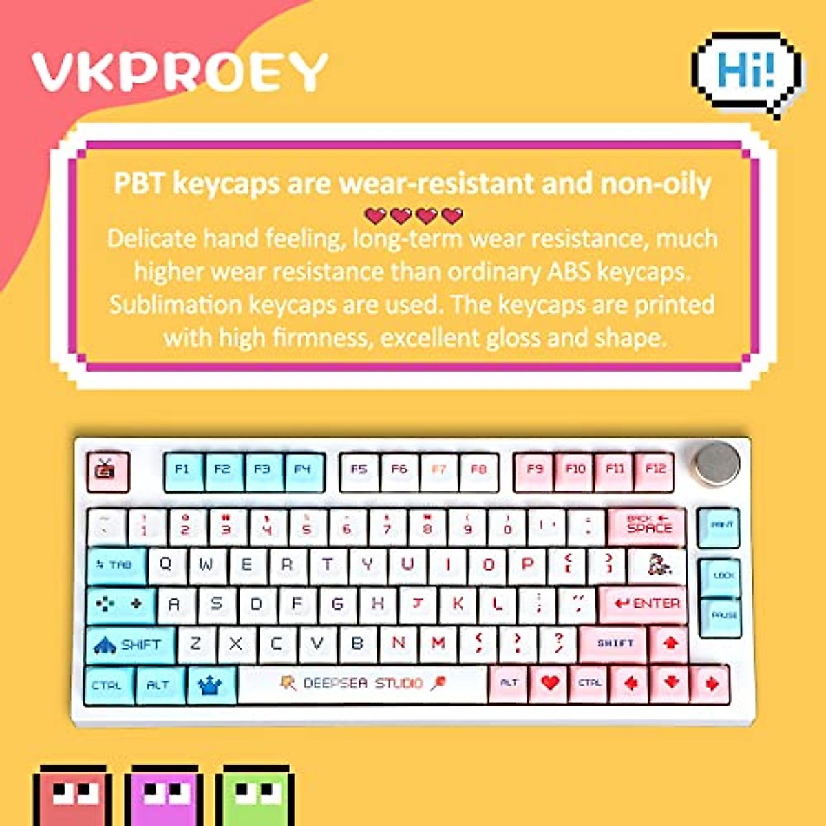 VKPROEY PBT Custom Keycaps Set 137 Keys XDA Profile Dye-Sublimation with Keycap Puller for 61/64/68/84/87/96/98/104/108 Major-Sizes Gateron MX Switches Mechanical Keyboard