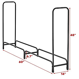 DOEWORKS 5ft Firewood Rack with Log Tote Bag, Firewood Rack Outdoor,Wood Log Rack for Patio Deck (Capacity 400 lbs)