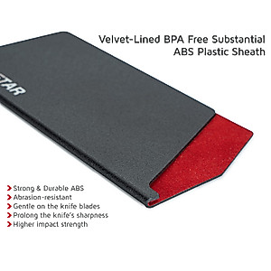 WELLSTAR Big Knife Edge Guard, Wide Meat Cleaver Knife’s Blade Covers, BPA Free ABS Protective Blade Sheath, Non-Scratch Felt Lining Butcher Chef Knife Cover (Knives not included)