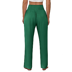 3 Pcs Women's Wide Leg Yoga Pant Comfy Loose Sweatpants High Waist Lounge Casual Athletic Pant Workout Joggers Pant (Black, Green, Red,X-Large)