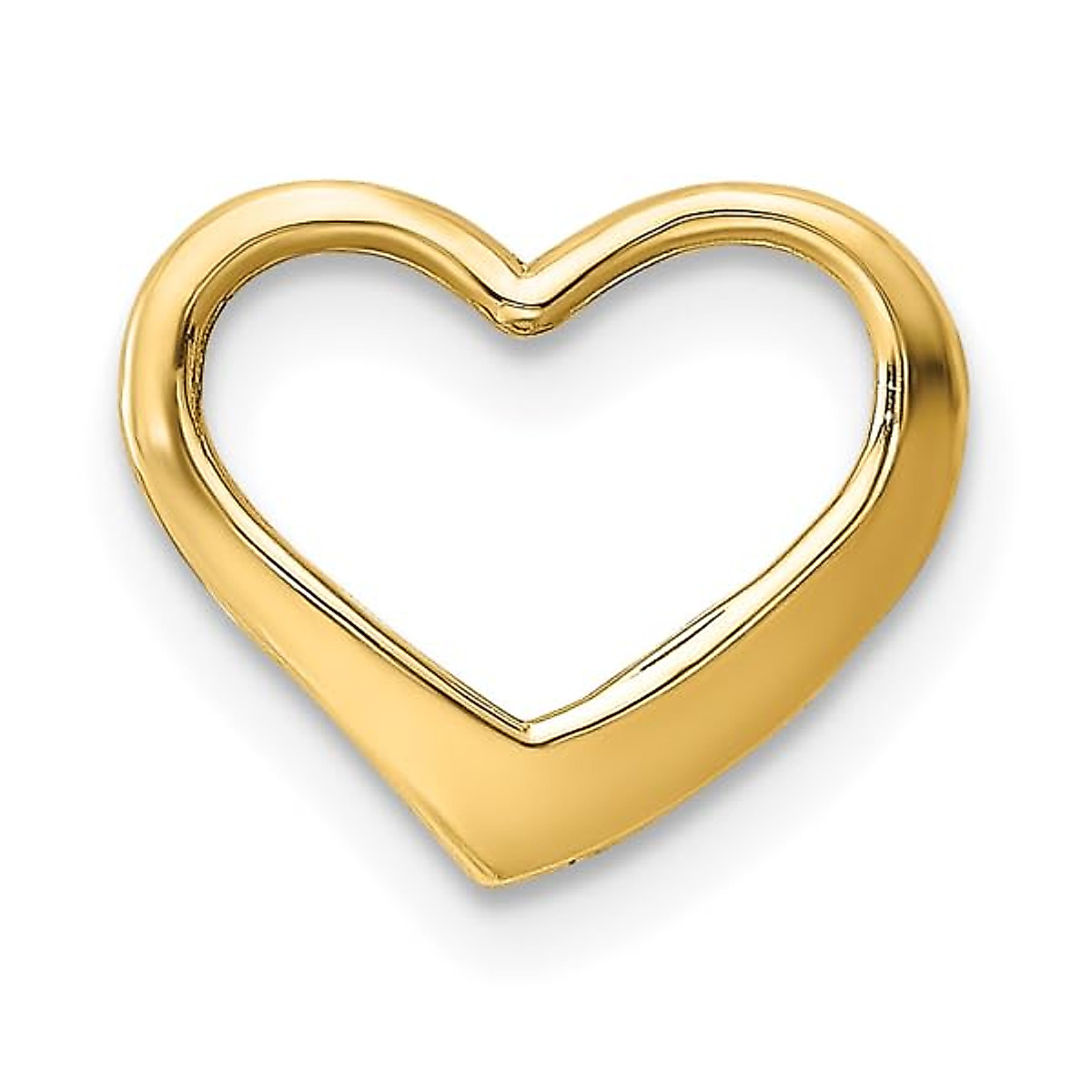 IceCarats 14K Yellow Gold Floating Heart Necklace Love Pendant Charm 14.2mm x 12.25mm Only